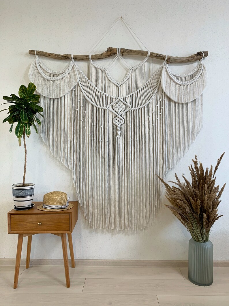 Extra Large Macrame Wall Hanging With Fringe, Big Macrame, Boho Wall ...