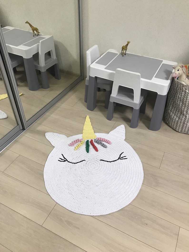 Unicorn Rug Crochet Unicorn Kids Mat Baby Carpet Carpet for - Etsy