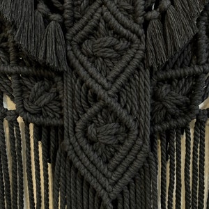 Black Macrame Wall Hanging, Boho Decor, Black Wall Decor, Black Macrame ...