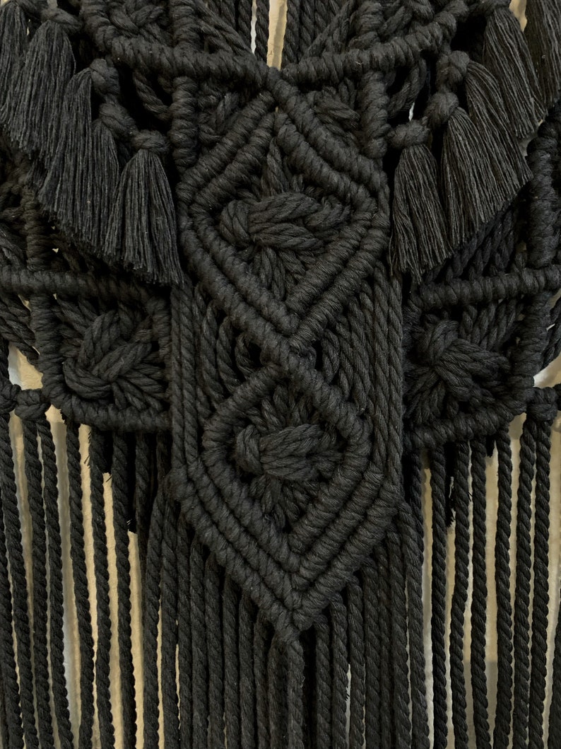 Black Macrame Wall Hanging Boho Decor Black Wall Decor - Etsy
