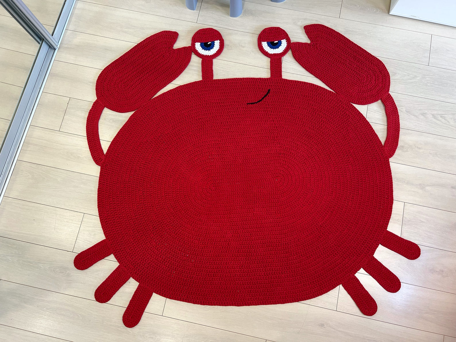 Crochet Crab Rug Nursery Rug Rug for Kids Room Crab Mat Nautical Style ...