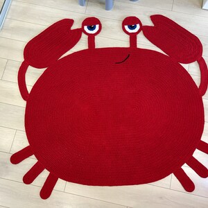 Crochet Crab Rug Nursery Rug Rug for Kids Room Crab Mat Nautical Style ...