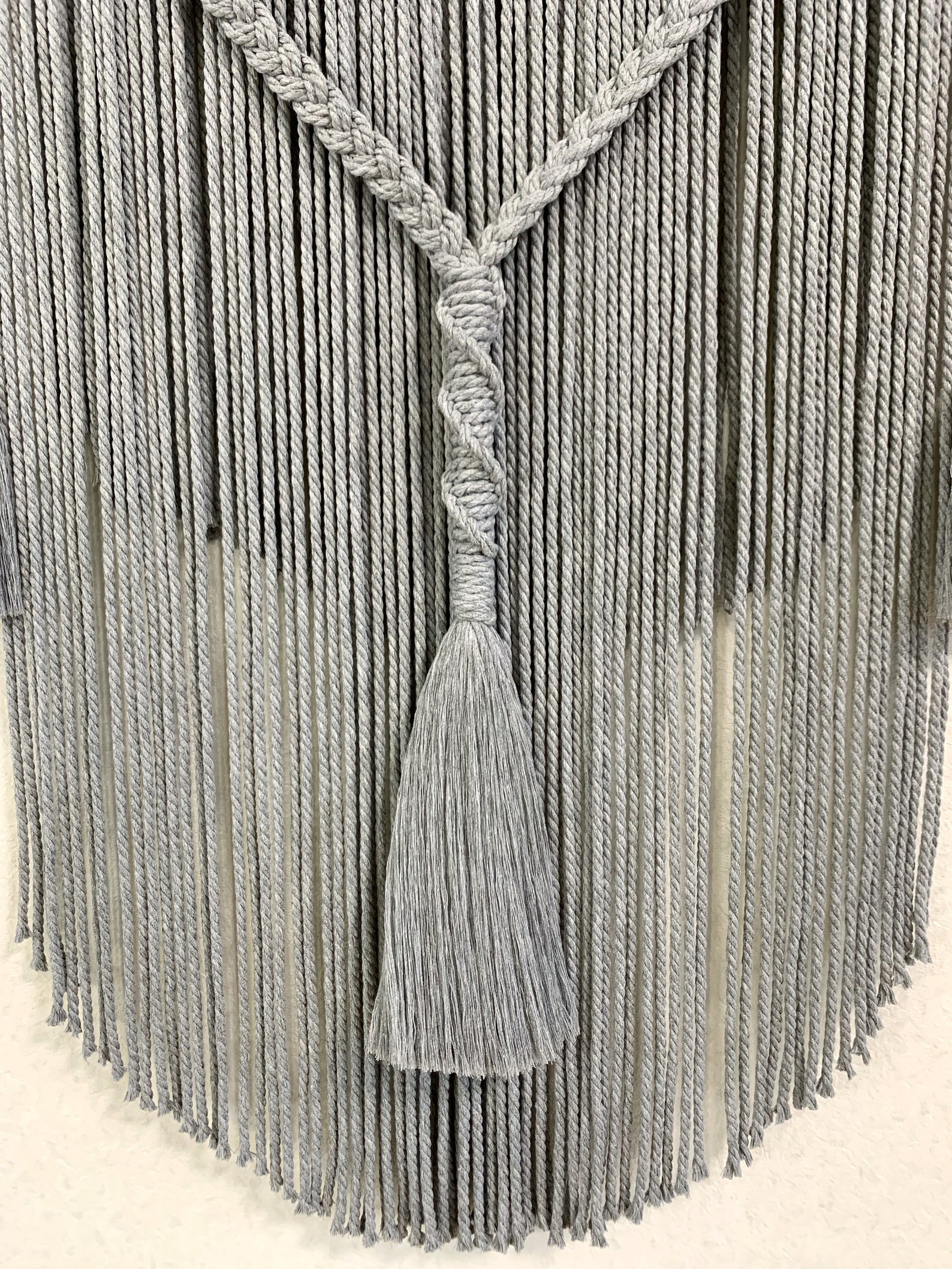 Large Gray Macrame Wall Hanging With Tassels Gray Macrame - Etsy