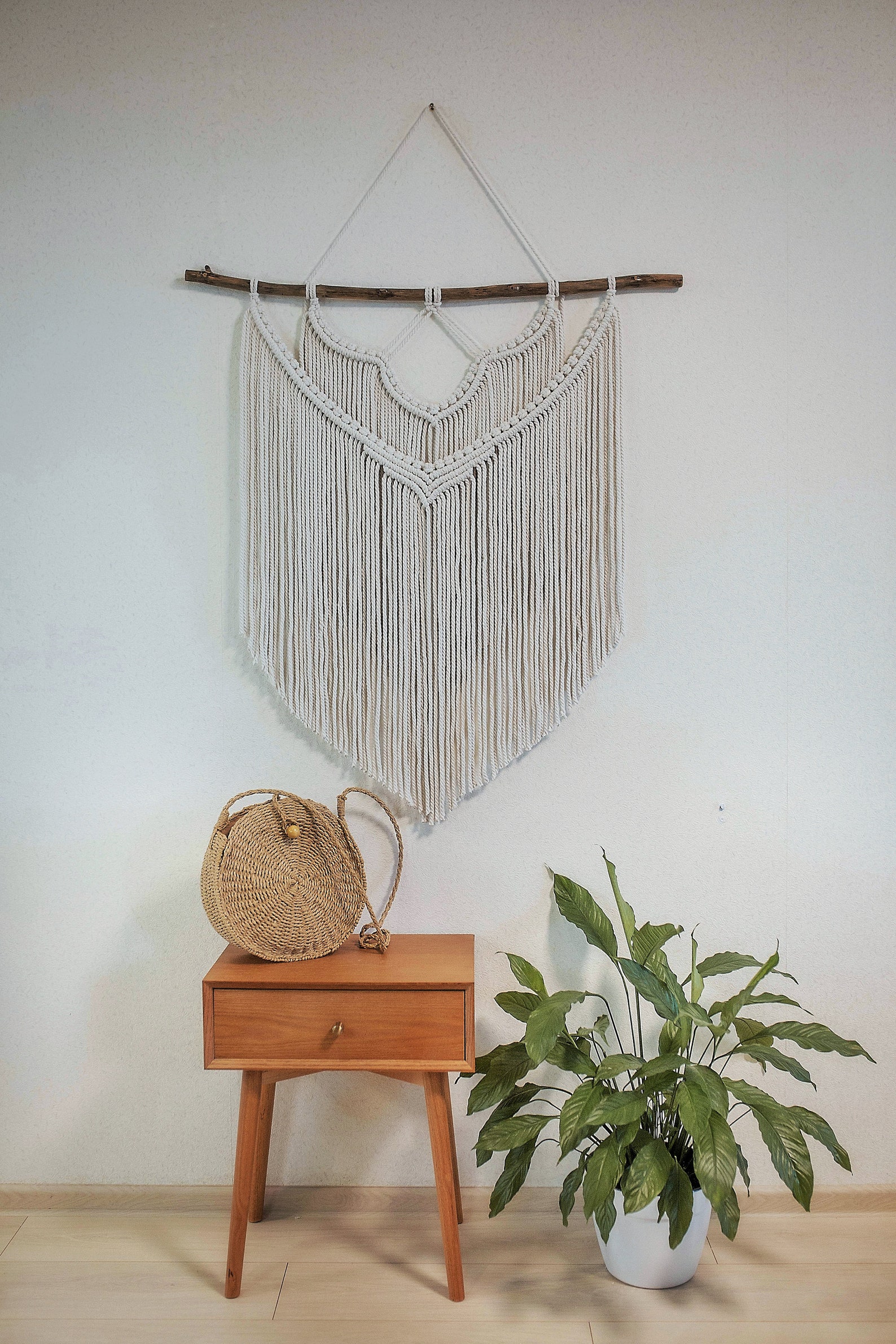 Minimalist Macrame Wall Hanging Simple Macrame Wall Decor | Etsy