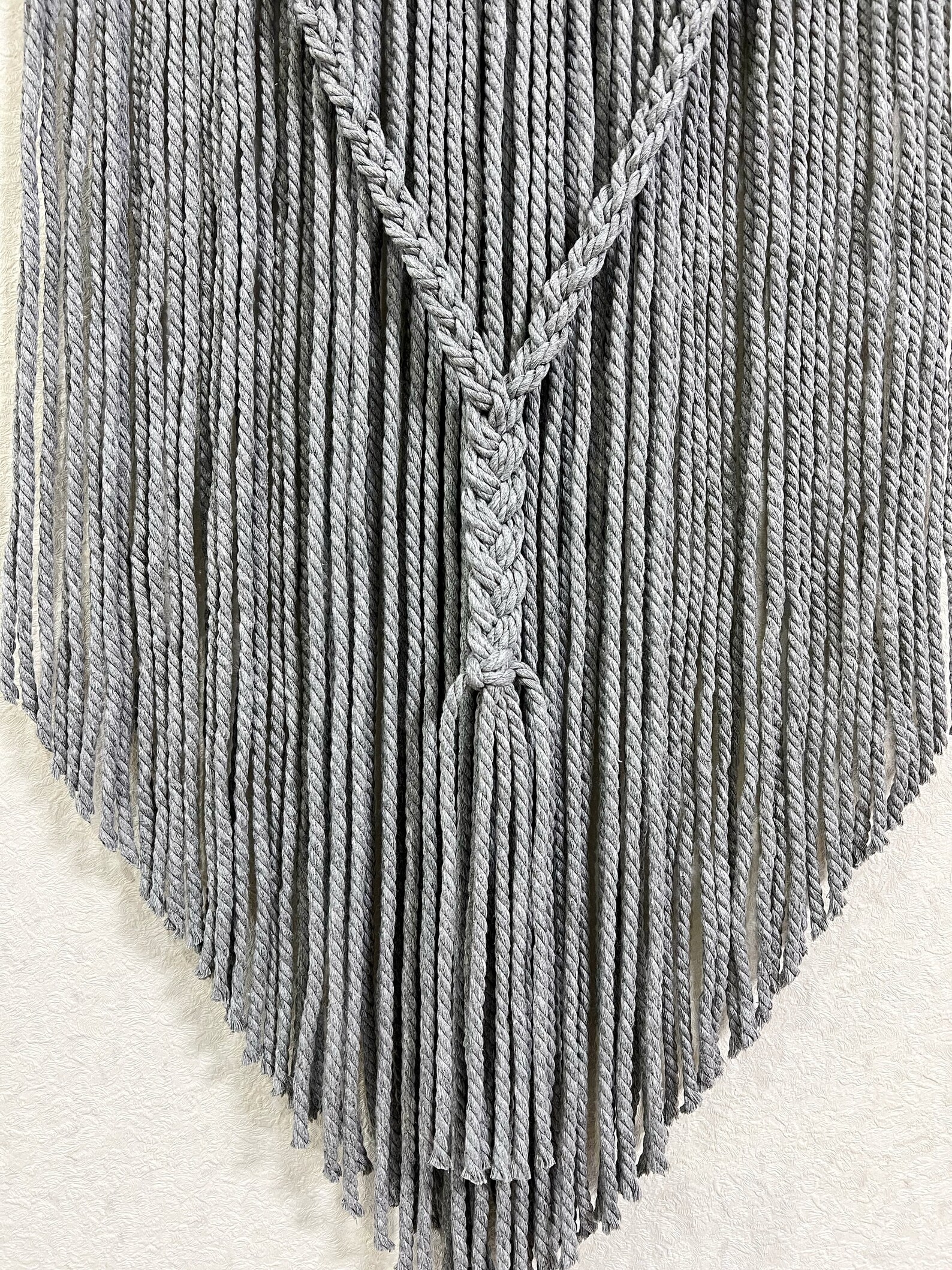 Gray Macrame Wall Decor for Living Room and Bedroom, Overbed Macrame ...