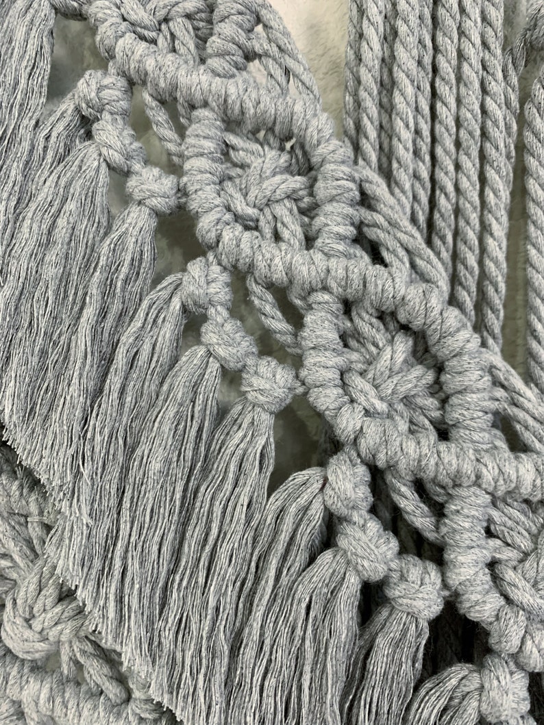 Gray Macrame Wall Hanging, Boho Decor. Wall Macrame Decor - Etsy
