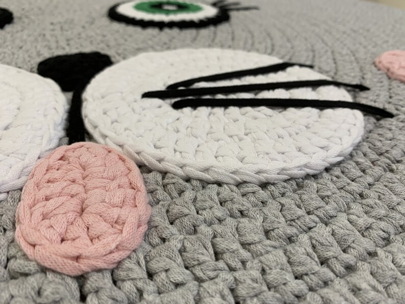 Nursery Crochet Cat Rug Animal Circle Rug Rug for Kids Room - Etsy