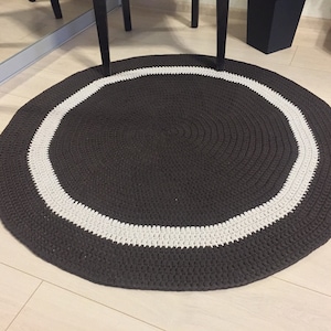 Brown Round Rug Crochet Circle Rug Round Rug Door Mat Round Carpet ...