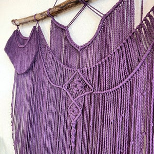 Purple Macrame Wall Hanging, Purple Wall Decor, Large Macrame, Boho ...