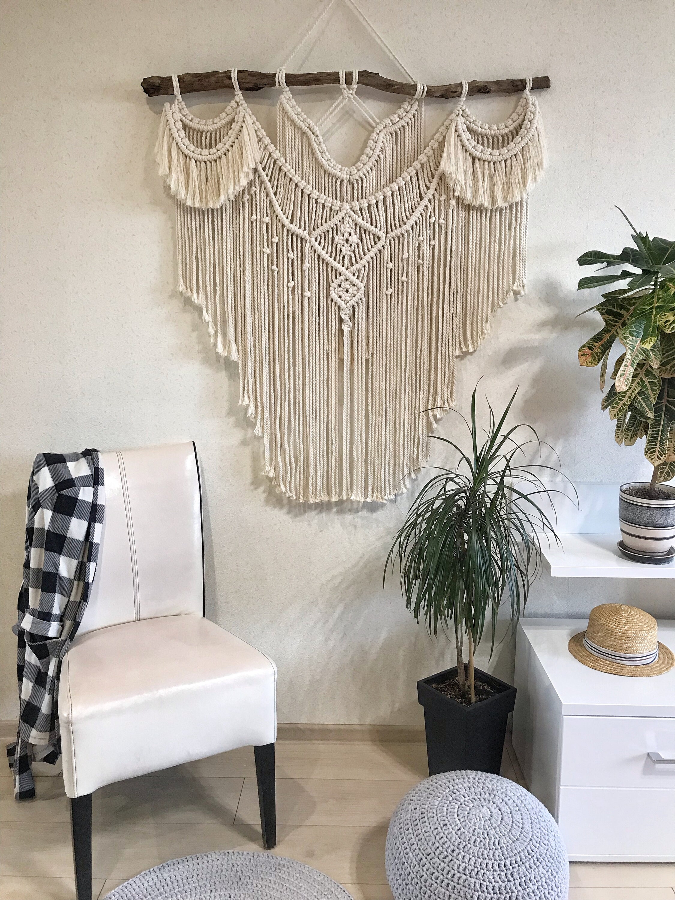 Large macrame wall hanging wall art big macrame boho wall | Etsy