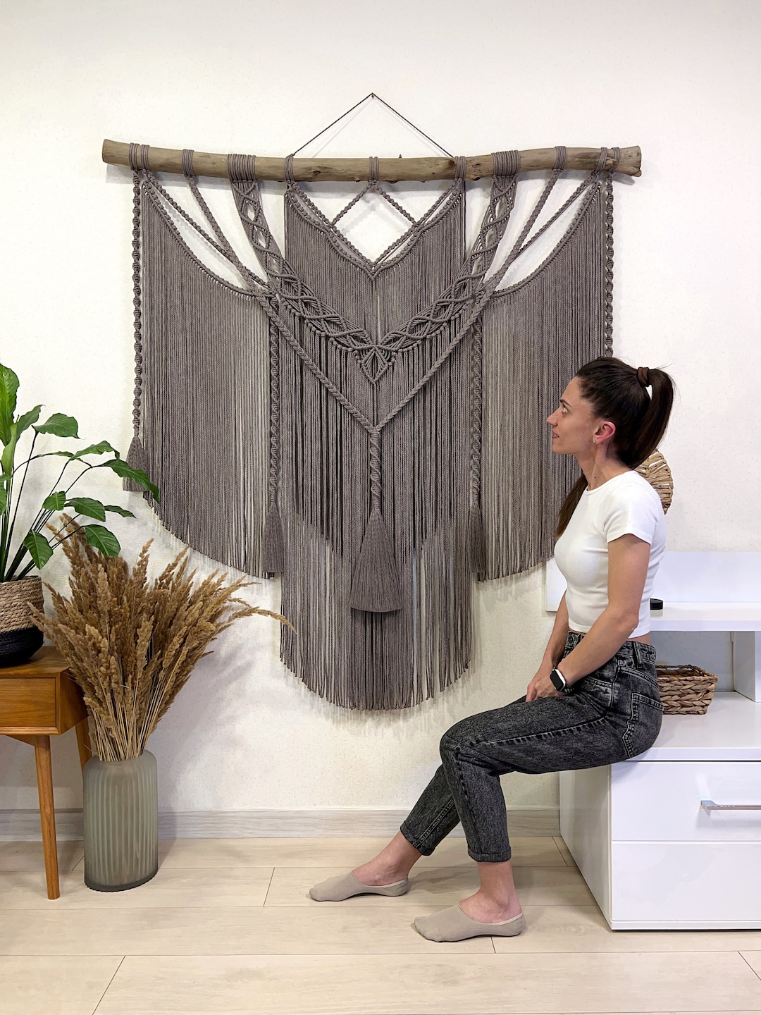 Extra Large Macrame Wall Hanging With Tassels, Big Macrame, Boho Wall ...