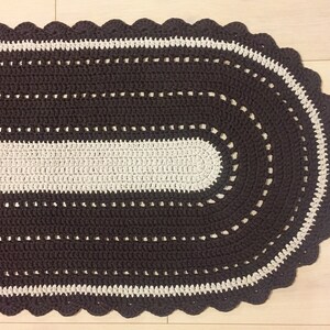 Brown Oval Rug, Crochet Oval Rug, Oval Carpet, Small Area Rug, Living ...