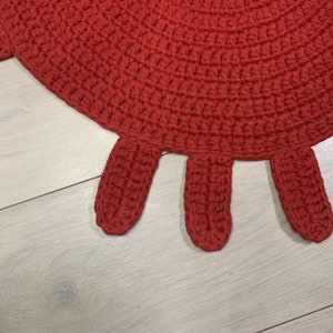 Crochet Crab Rug Nursery Rug Rug for Kids Room Crab Mat Nautical Style ...