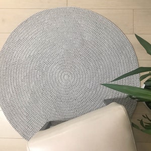 Gray Circle Rug Crochet Round Rug Round Rug Door Rug Round Carpet Small ...