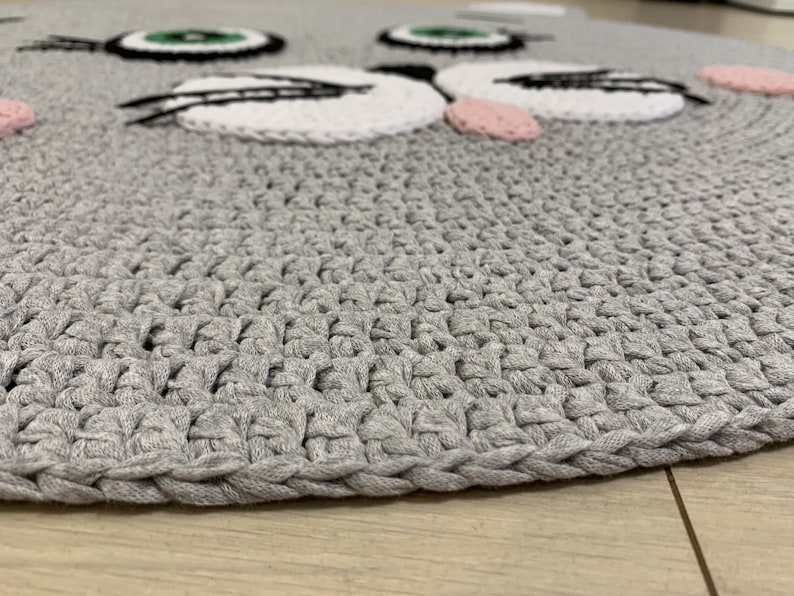 Nursery Crochet Cat Rug Animal Circle Rug Rug for Kids Room - Etsy