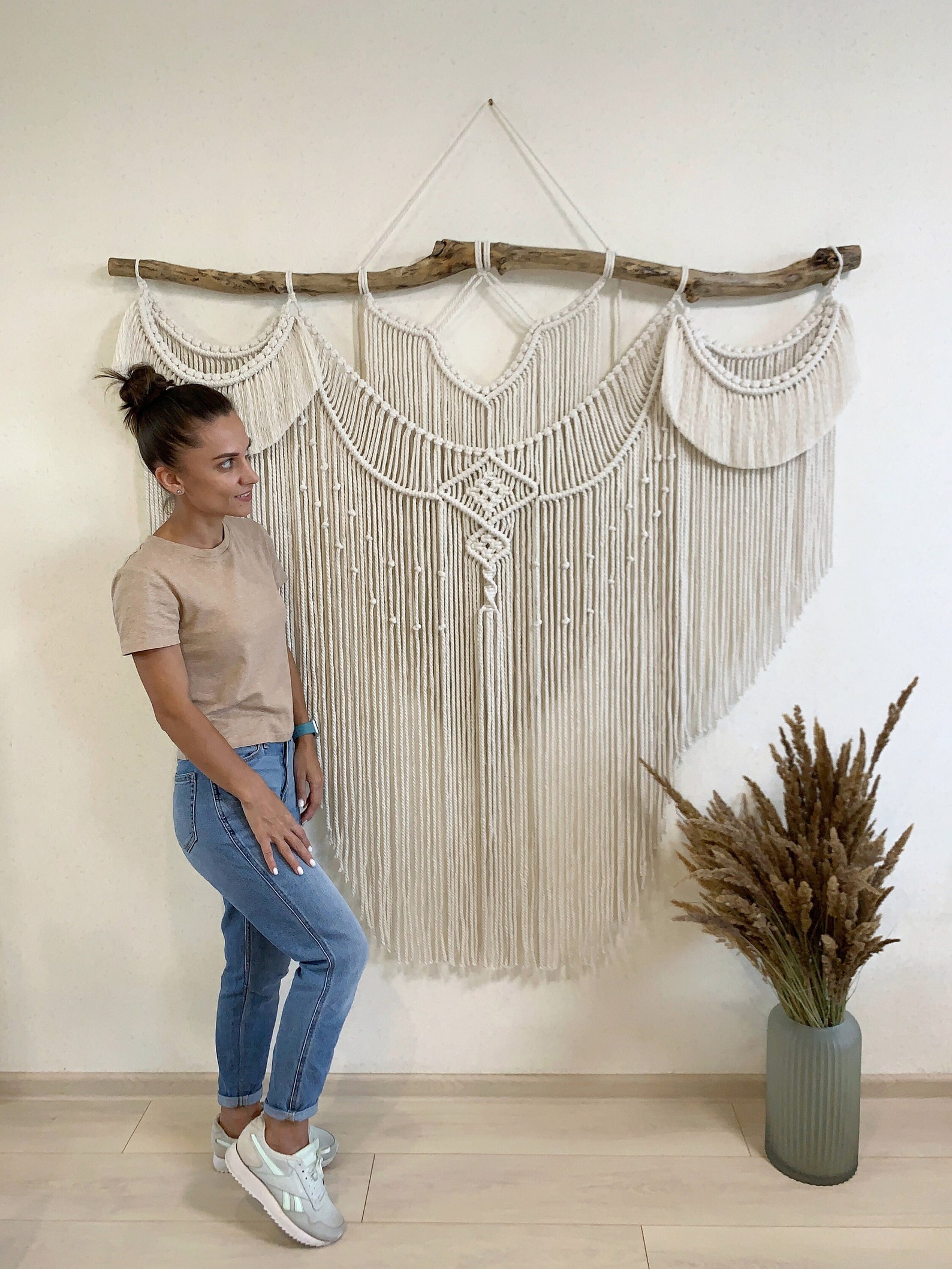 Extra Large Macrame Wall Hanging With Fringe, Big Macrame, Boho Wall ...