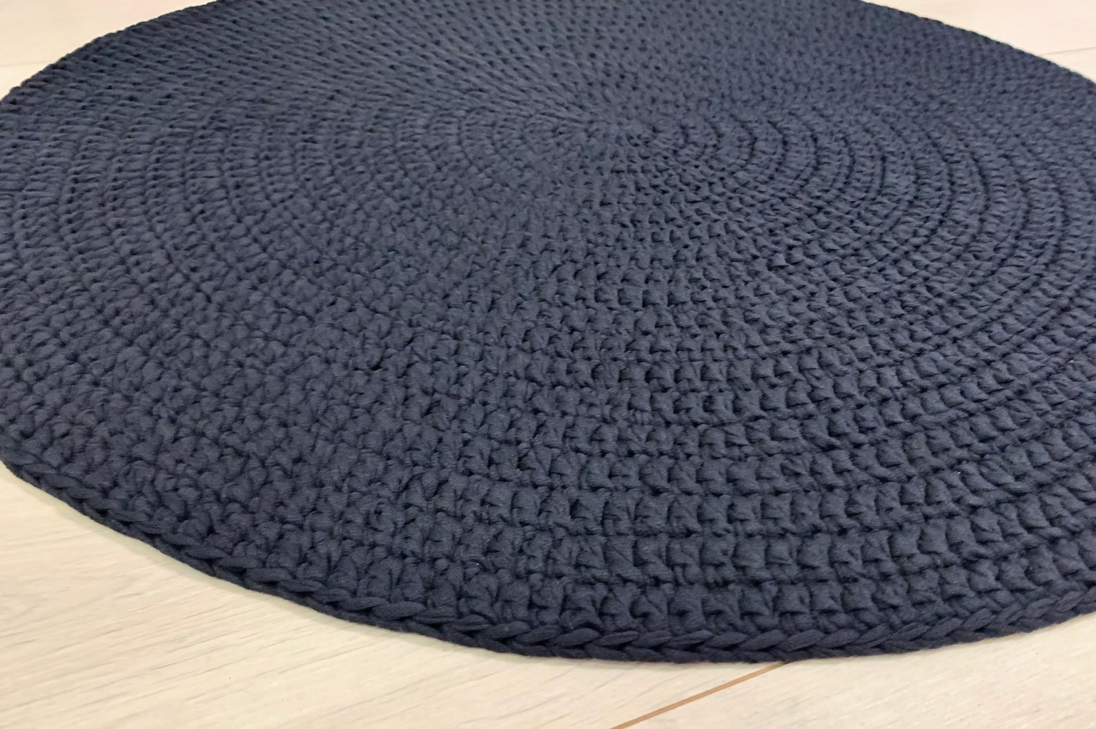 Black Round Rug Crochet Circle Rug Round Rug Door Mat Round - Etsy