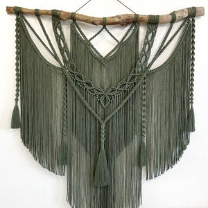 Extra Large Khaki Macrame Wall Hanging With Tassels, Big Macrame, Boho Wall Decor, Macrame Decor ...
