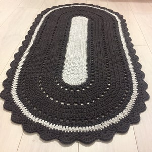Brown Oval Rug Crochet Oval Rug Oval Carpet Small Area Rug - Etsy