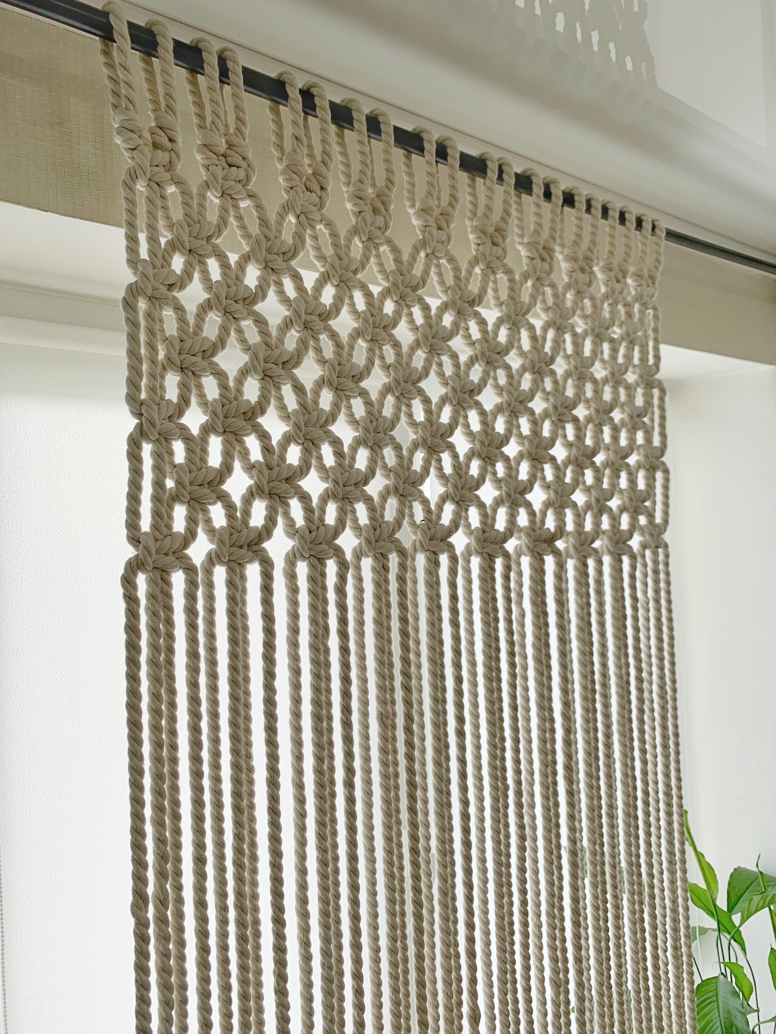 Macrame Window Curtain Macrame Doorway Divider Boho Macrame | Etsy