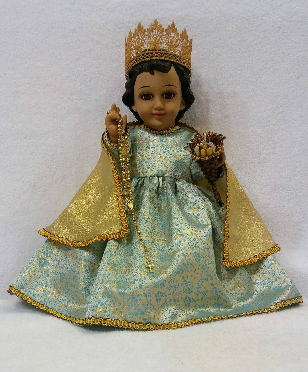 Baby Jesus Dress Golden and Accessories Vestido De Niño Dios Dorado Y ...