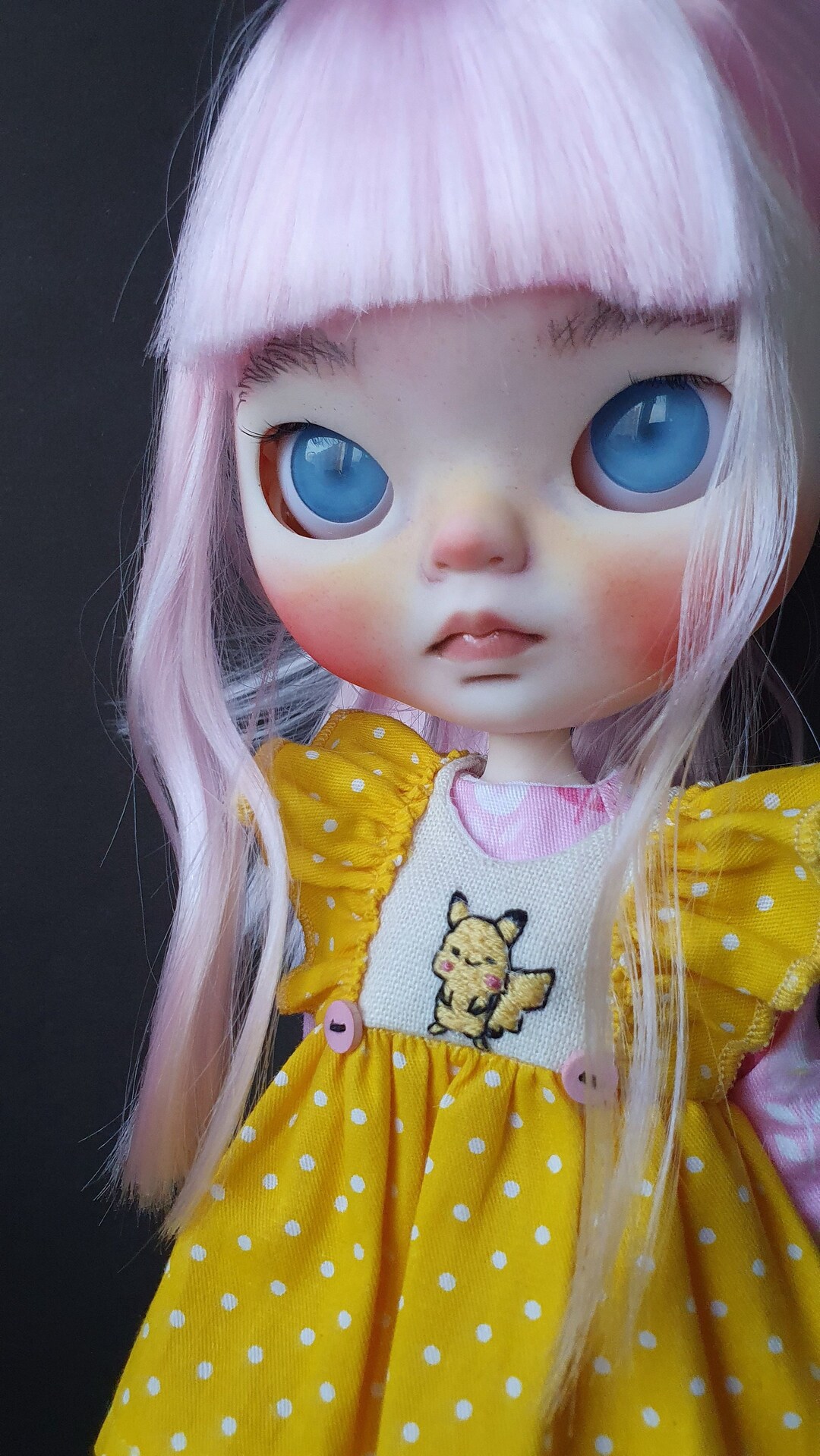 Torry Dolls Custom Blythe Doll White Skin Tone. Long Pastel Pink Creamy ...