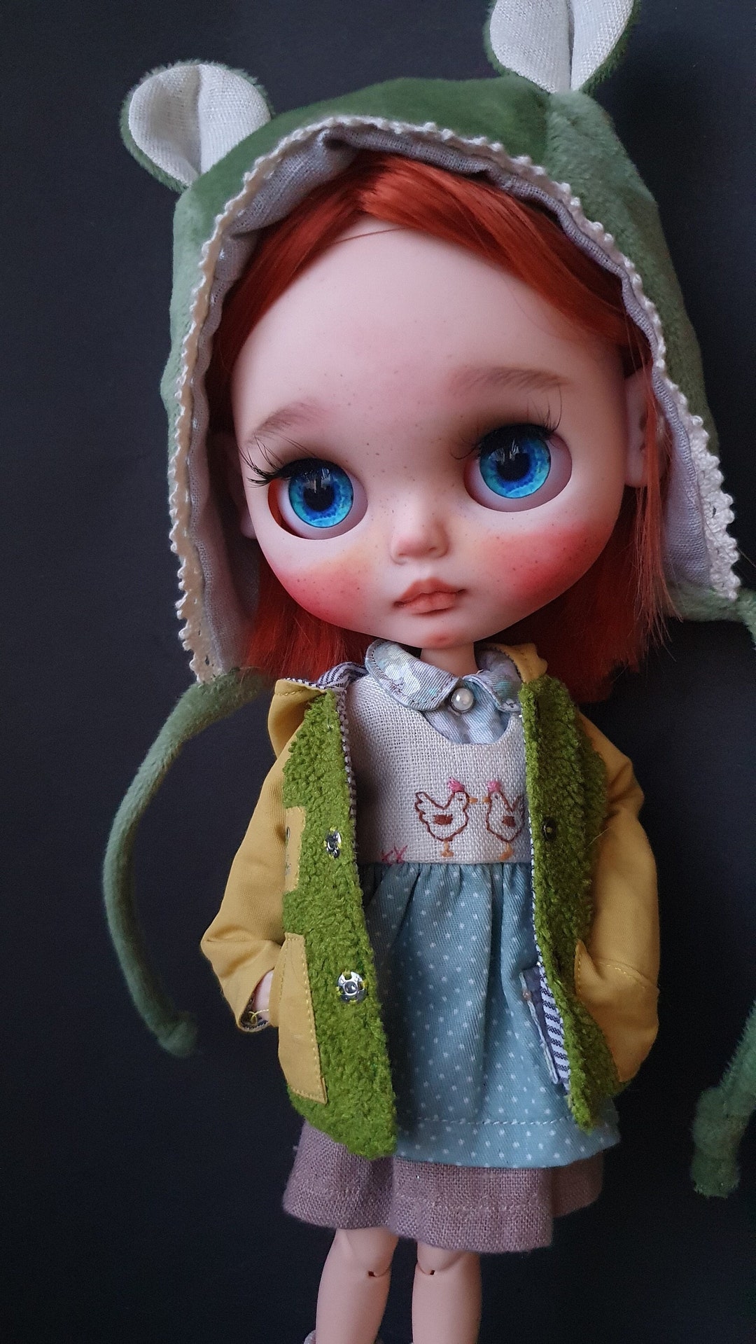 Torry Dolls Custom Blythe Doll White Skin Tone. Short Ginger Red Hair ...