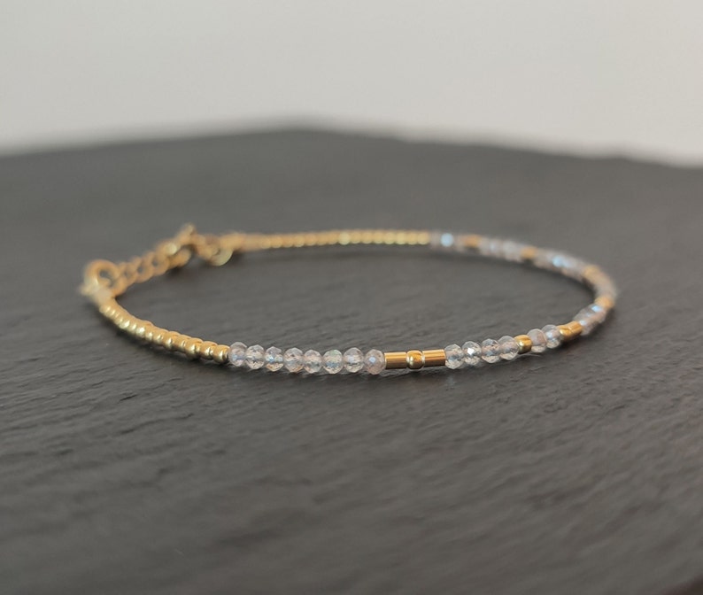 Labradorite Morse Code You Are My Sunshine Bracelet Gold Silver Personalized Jewelry Gift for ...