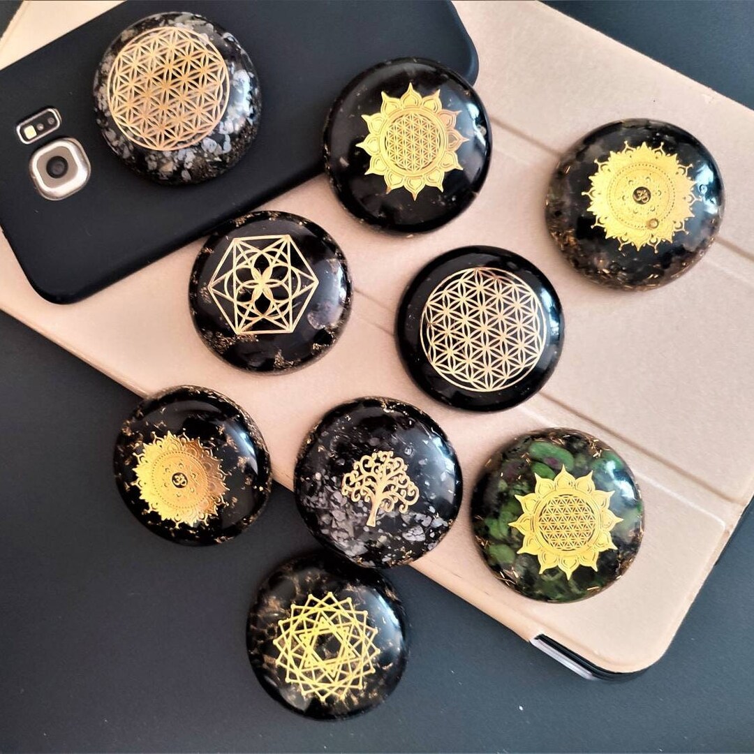 Orgonite® Cell Phone Block EMF Balance & Protection Shungite / Obsidian ...