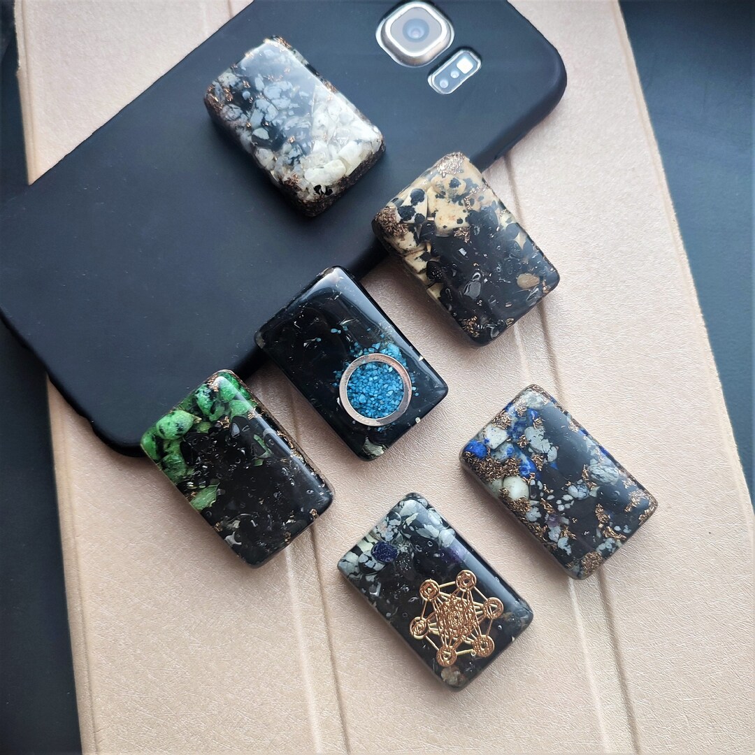 Orgonite® Cell Phone Block EMF Balance & Protection Shungite / Obsidian ...