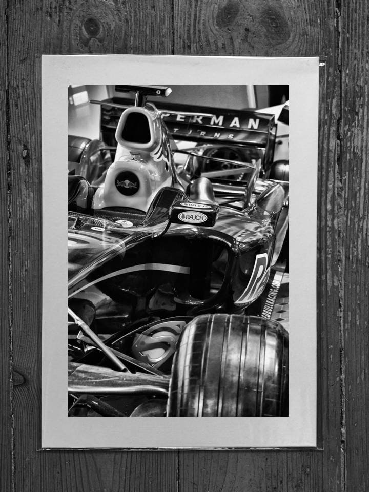 Formula One Car high Contrast Black and White Photograph Print .A4 ...