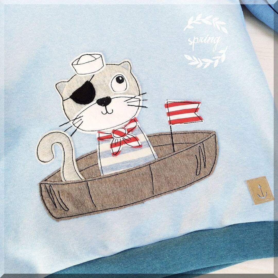 Embroidery File Embroidery Motif Little Cat Maritime Doodle Sailor With ...
