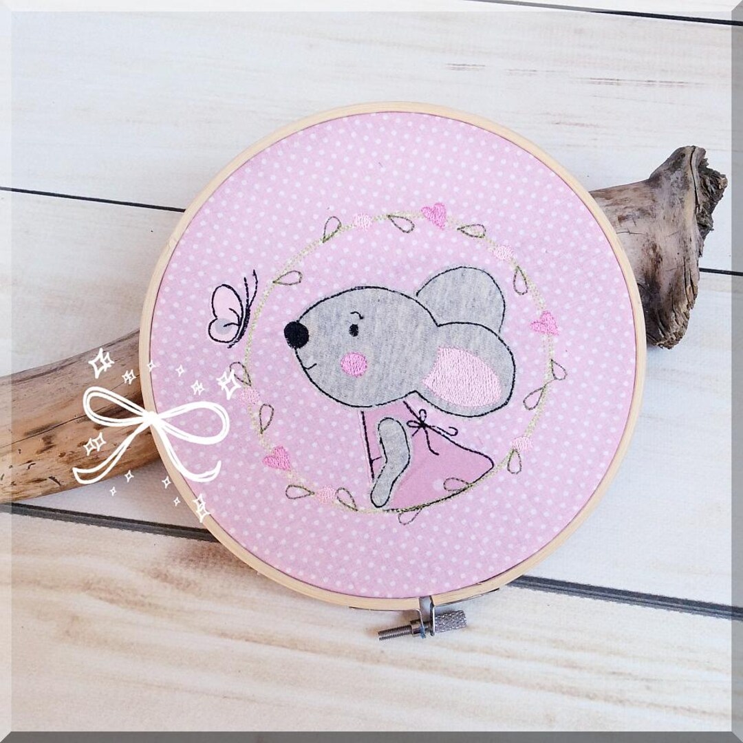 Embroidery File Little Mouse Embroidery Design Doodle Appliqué 10x10 ...