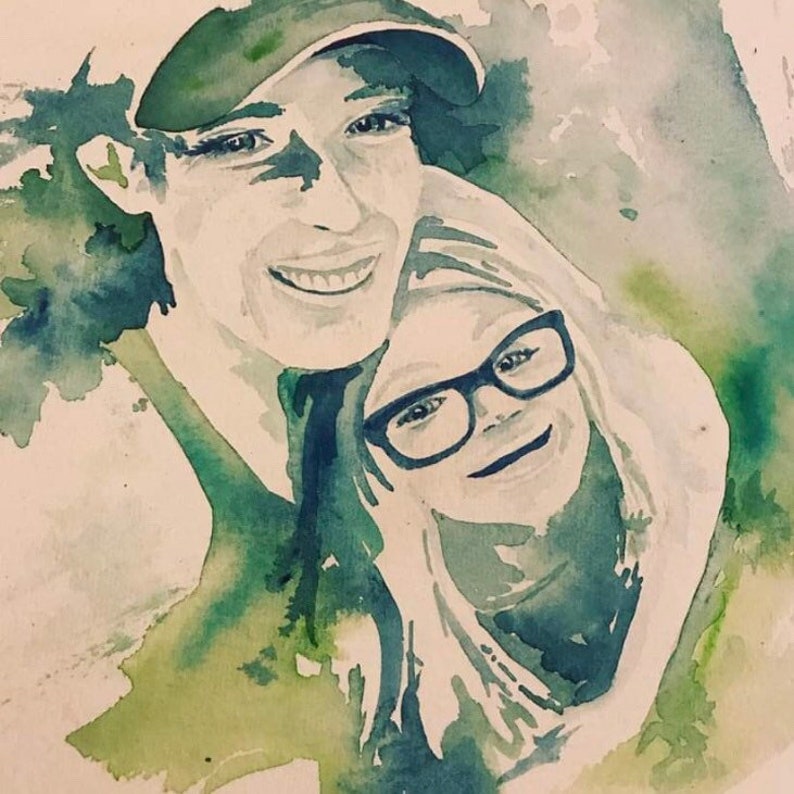 Watermark Watercolor Portrait Choose your colors | Etsy