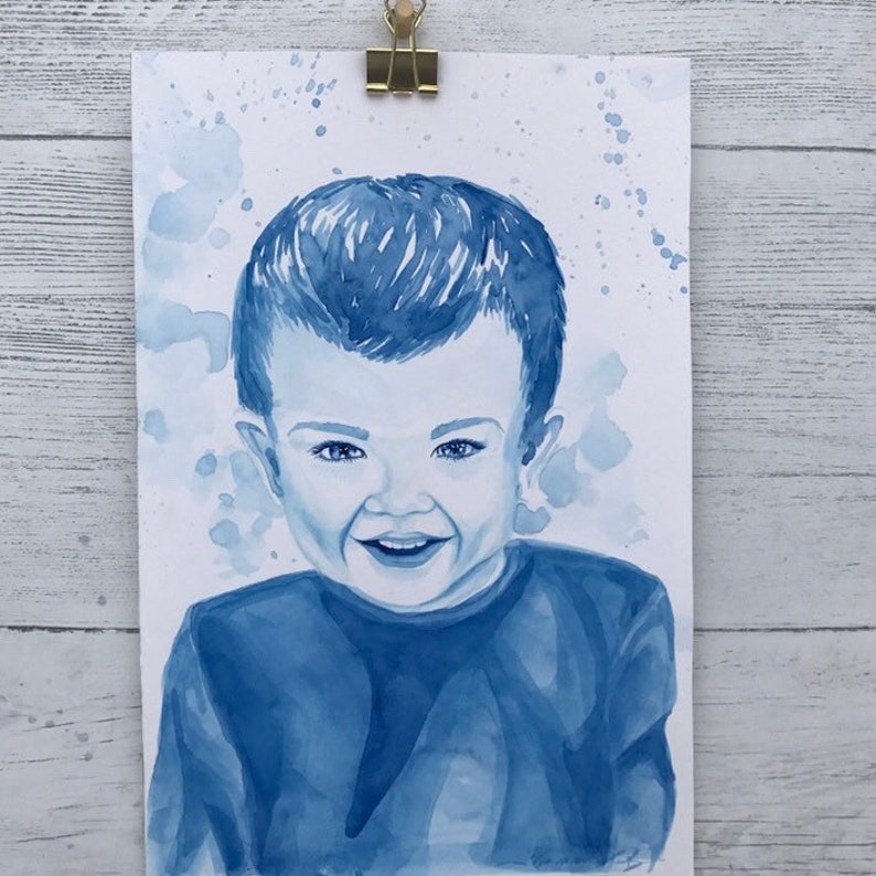 Watermark Watercolor Portrait Choose your colors | Etsy