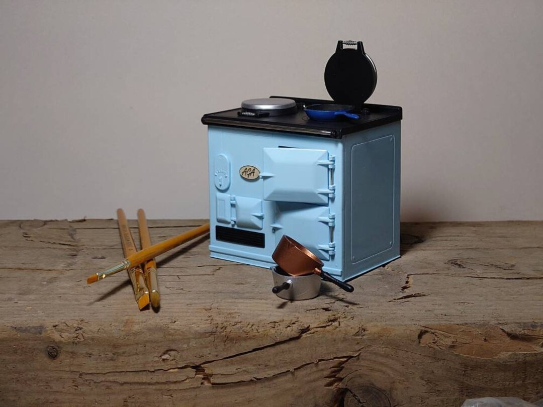 1:12 Scale Dollhouse Miniature Aga Rangemaster Oil Fired Stove ...