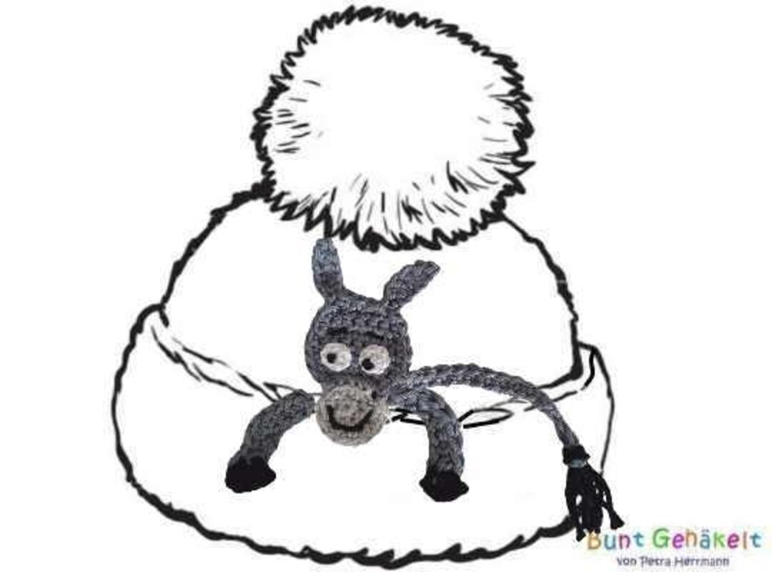 Esel Applikation, Häkelapplikation, Tierapplikation, Applikation für ...