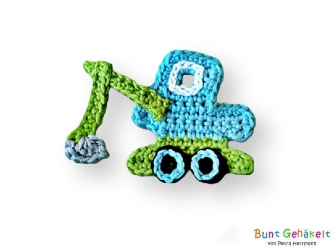 Excavator Crochet Applique Patch Applique Crochet Excavator Crochet Car ...