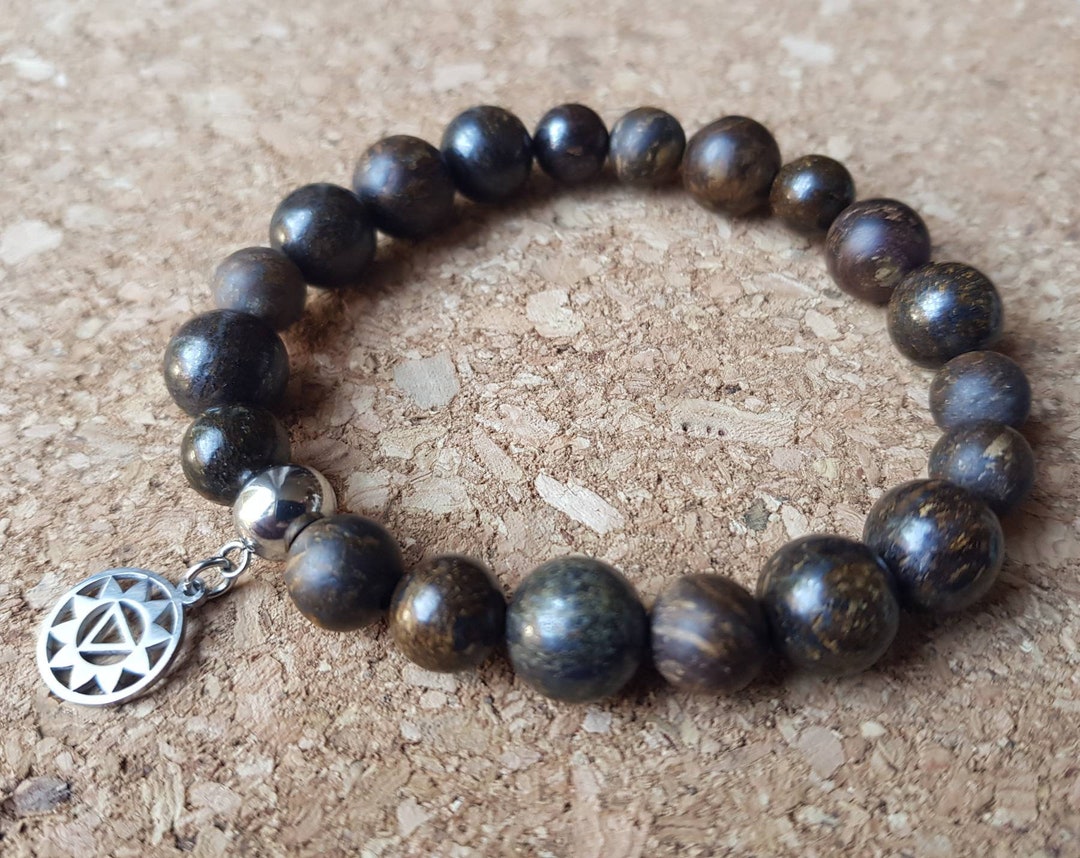 Bracelet Bronzite Polished and Matte 10.5mm and 8mm Choice of Charms ...