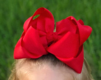 Big Red Hair Bow | Etsy