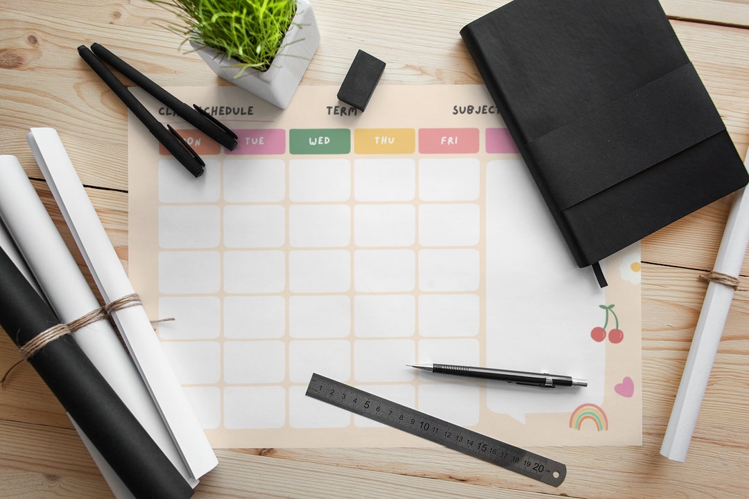 Cute Colorful Student & Teacher Class Schedule Printable | Digital ...