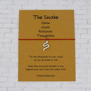 Snake Gift, Snake Wish Bracelet, Chinese Zodiac, Snake, Snake Bracelet ...