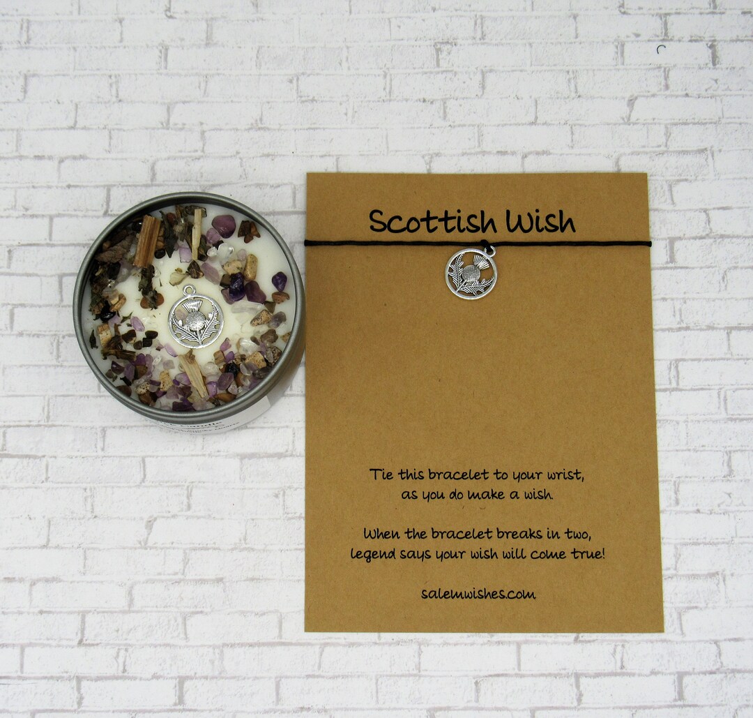 Scottish Luck Candle, Scottish Crystals, Unique Scotland Gift, Scottish ...
