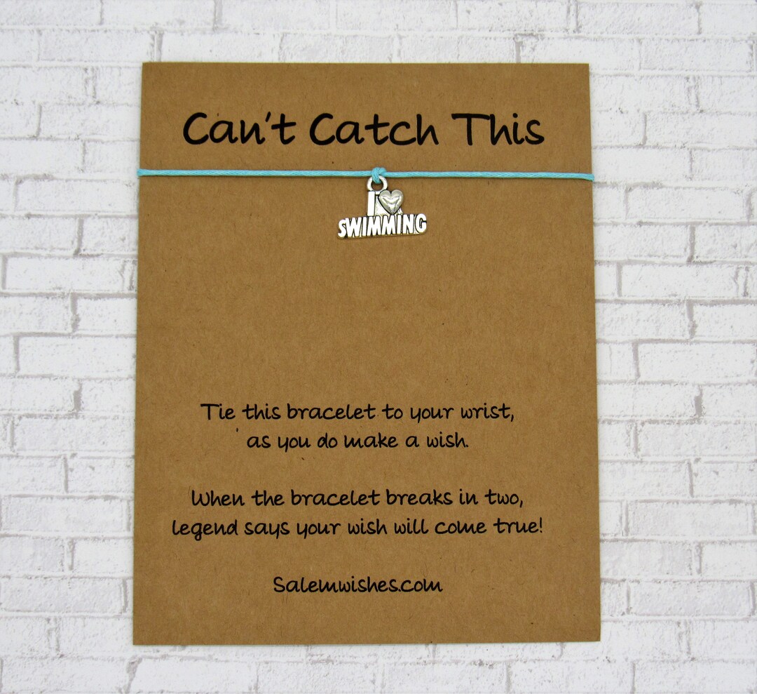 Swim Gift, Swimmers Gift, Swimming Wish Bracelet, Swim Team Gift, Swim ...