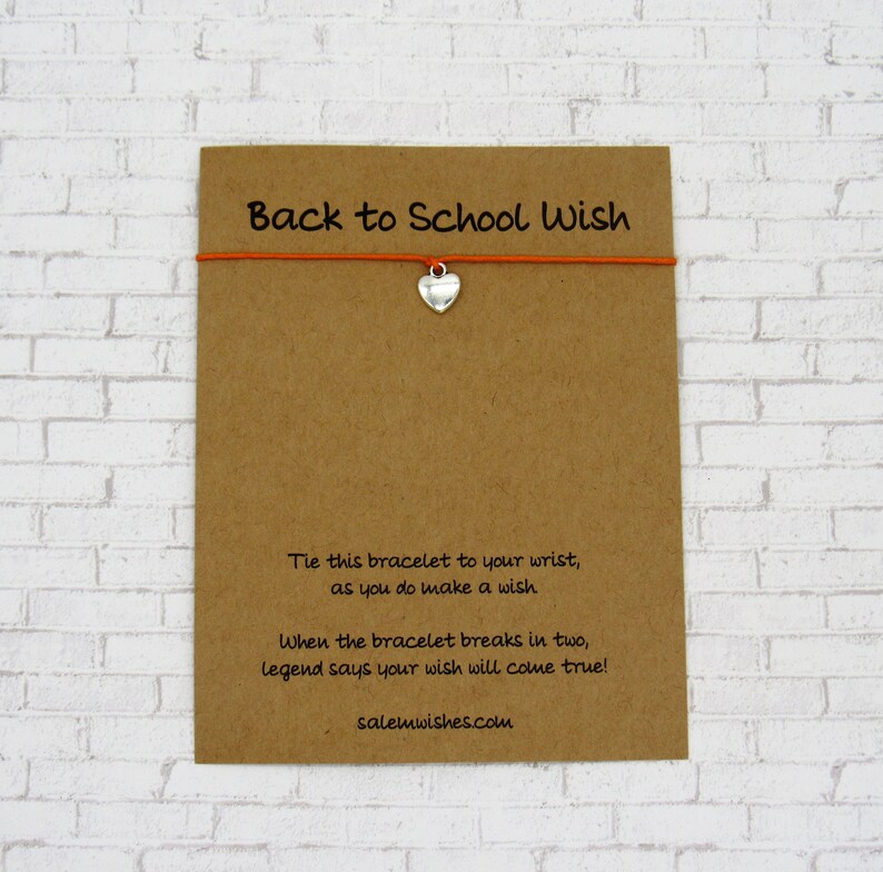 First Day of School Gift, Back to School Wish Bracelet, Starting Middle ...