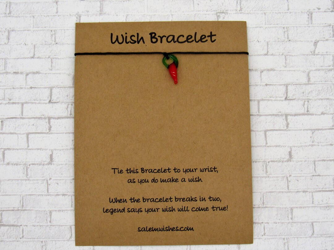 Pepper Gift, Glass Pepper Wish Bracelet, Chili Pepper Gift, Lampwork ...