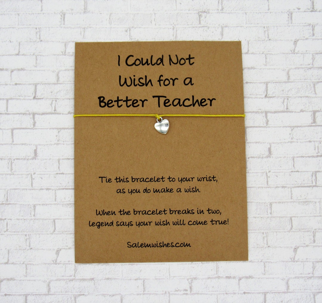Teacher Thank You Gift, Teacher Wish Bracelet, Teacher's Wish, Teacher ...