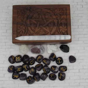 Runes Set, Rune Dice, Amethyst Runes, Rune Gift Set, Elder Futhark ...