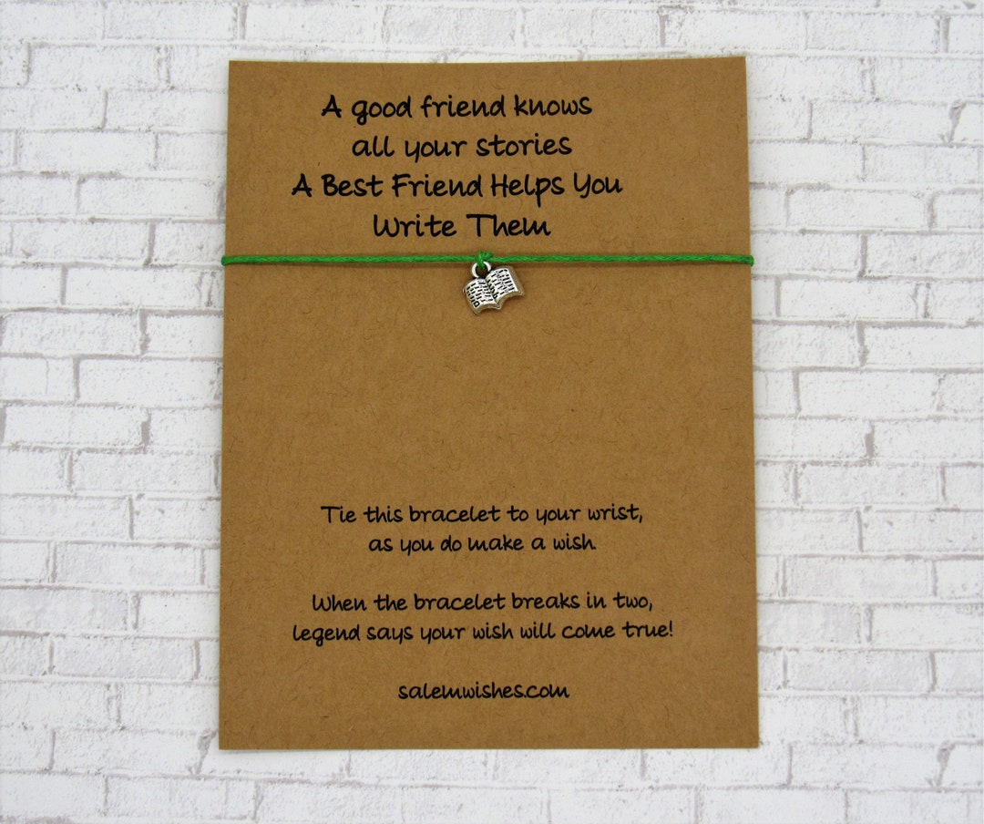 Best Friend Poem Wish Bracelet, Open Book Charm, Best Friends Gift ...