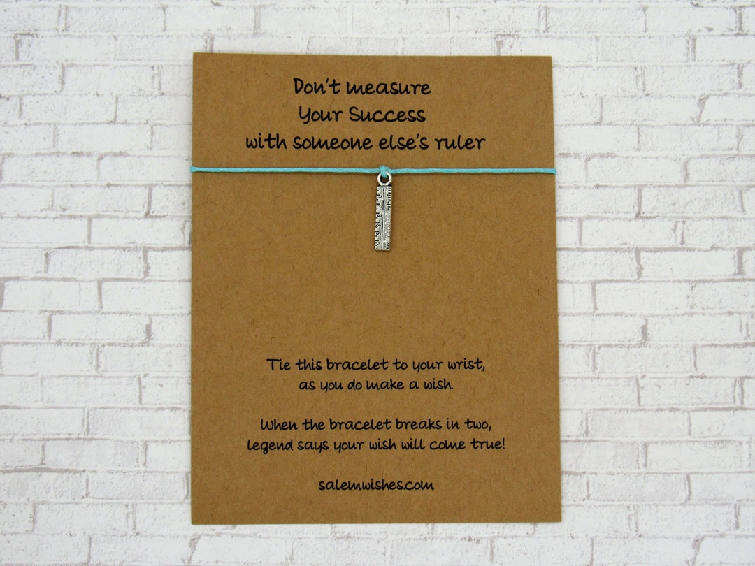 Personalized Motivational Gift, Ruler Wish Bracelet, Measure Success ...
